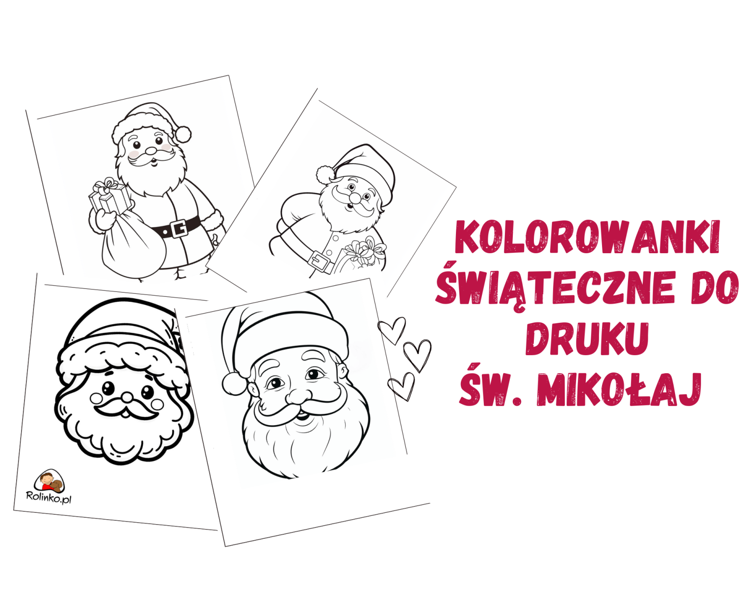 Święty Mikołaj kolorowanki świąteczne do druku - ROLINKO
