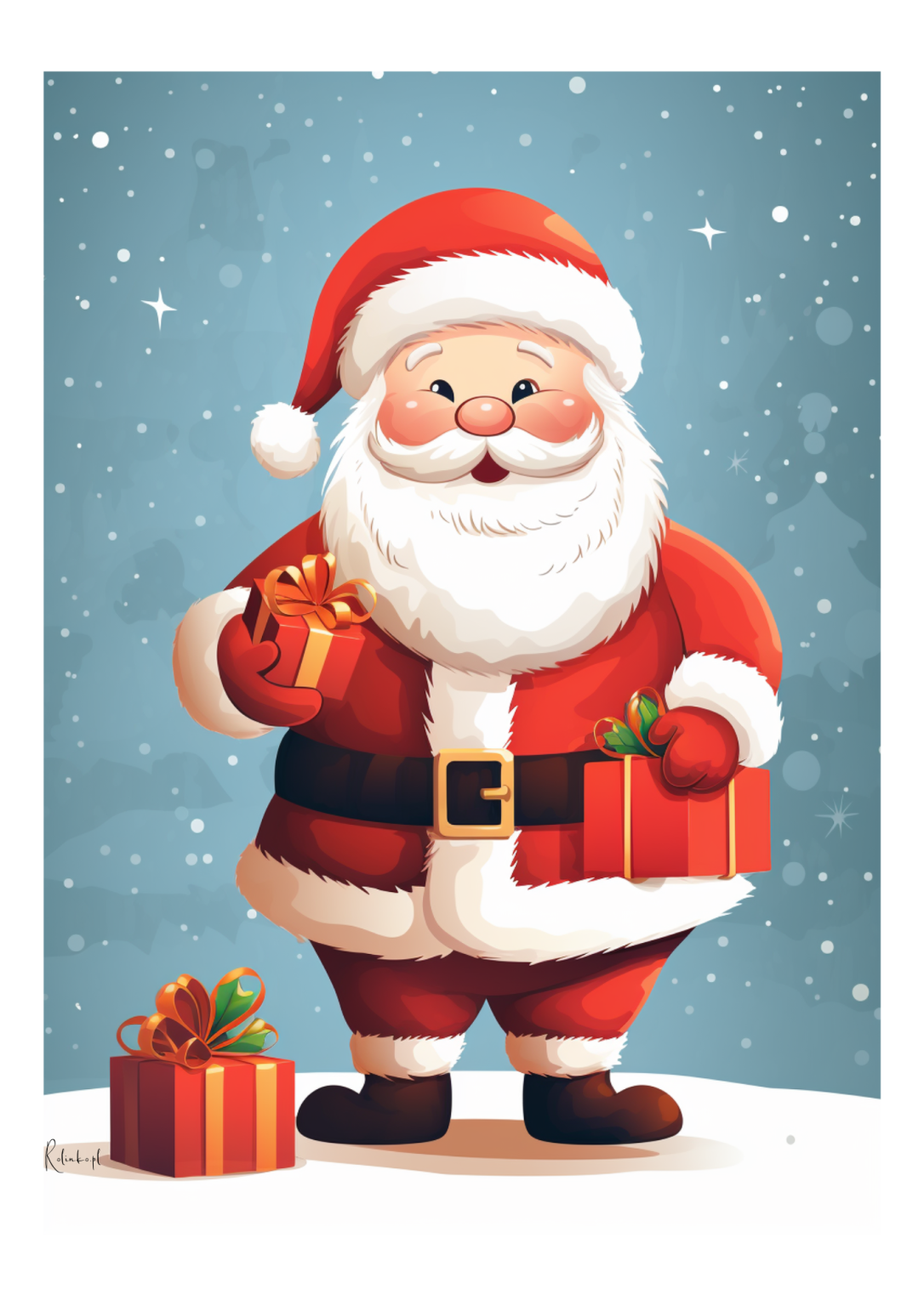 Święty Mikołaj w kolorze do druku - ROLINKO