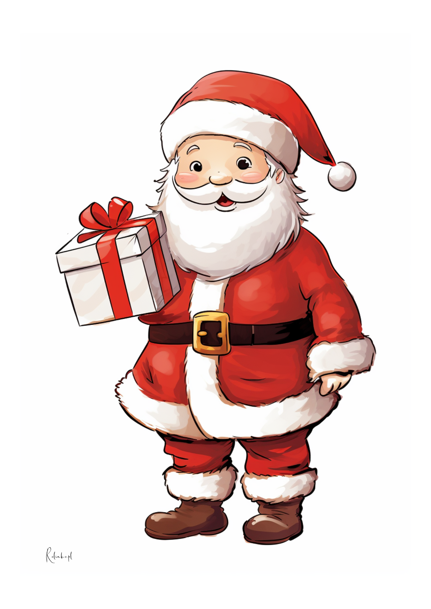 Święty Mikołaj w kolorze do druku - ROLINKO