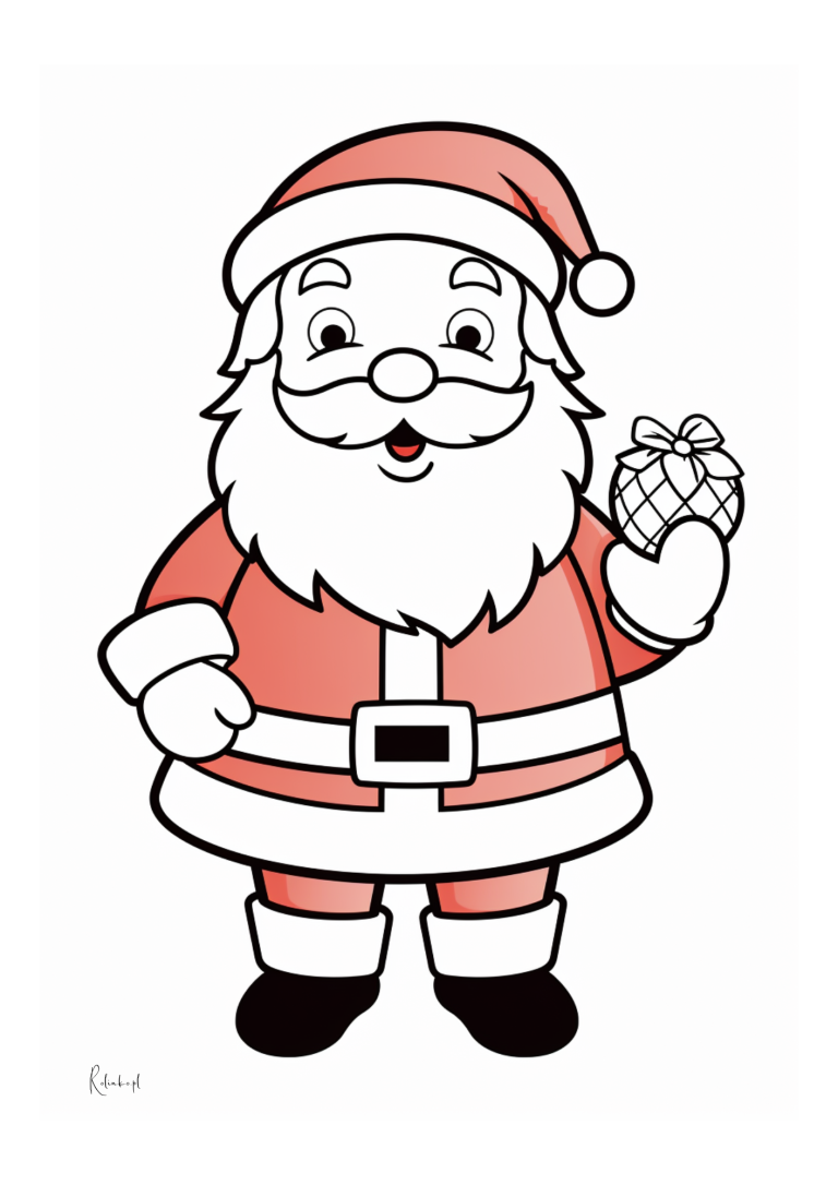 Święty Mikołaj w kolorze do druku - ROLINKO