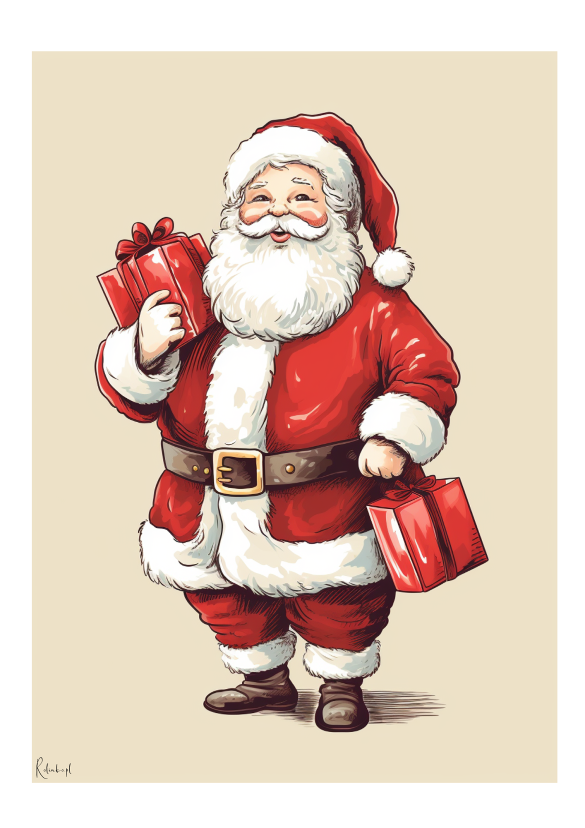 Święty Mikołaj w kolorze do druku - ROLINKO