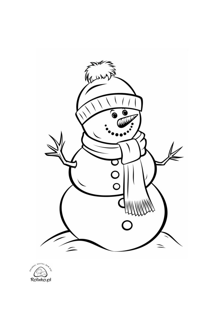Kolorowanki do druku bałwanek - ROLINKO