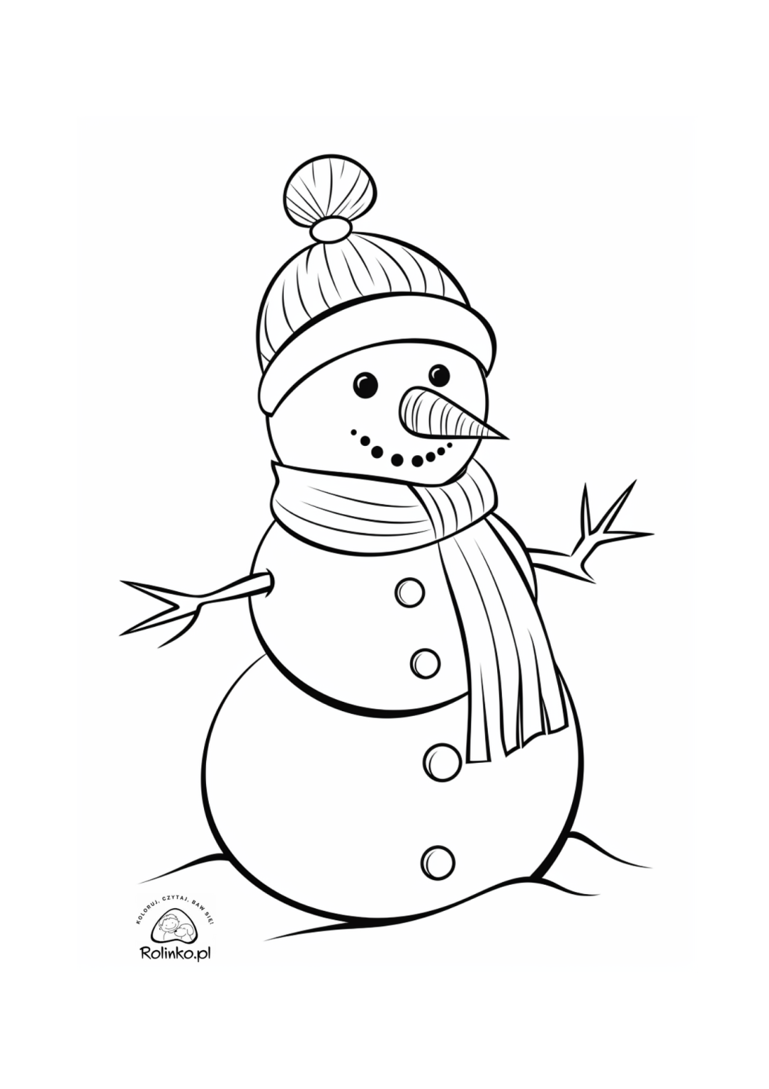 Kolorowanki do druku bałwanek - ROLINKO