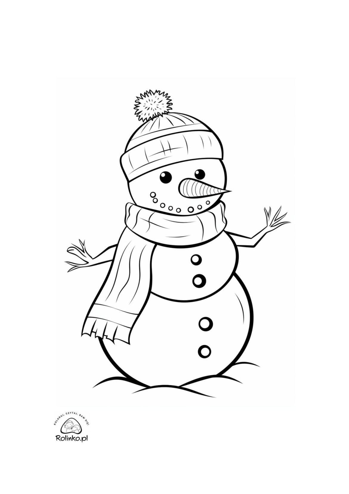 Kolorowanki do druku bałwanek - ROLINKO