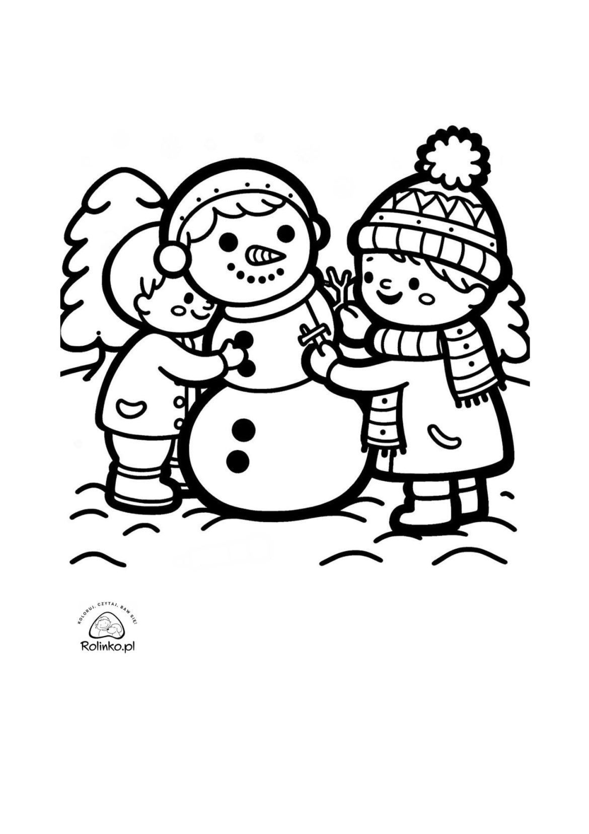 Kolorowanki do druku bałwanek - ROLINKO