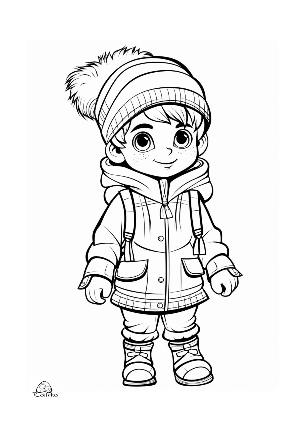 Kolorowanki zimowe dla przedszkolaków do druku - ROLINKO